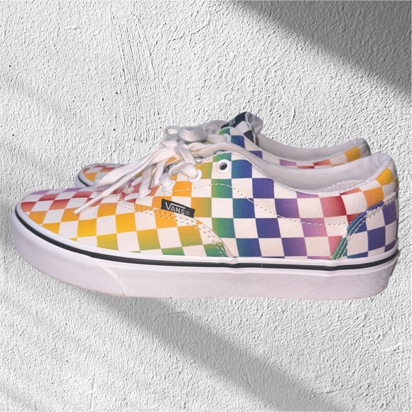 Vans | Shoes | Vans Rainbow Checkerboard Lowtop Sneakers Womens 7 ...